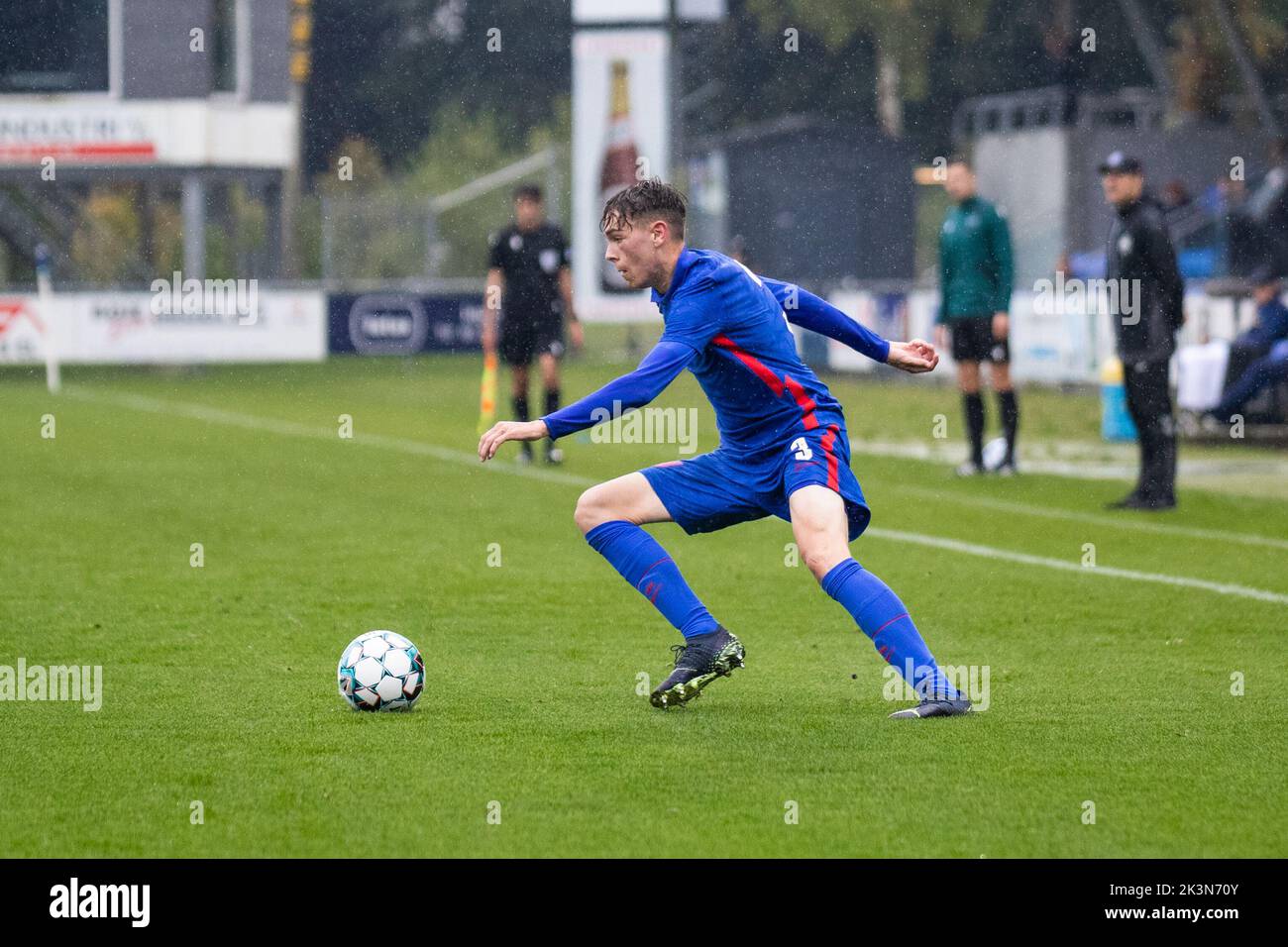Hobro, Denmark. 27th Sep, 2022. Luke Chambers (3) of England seen ...