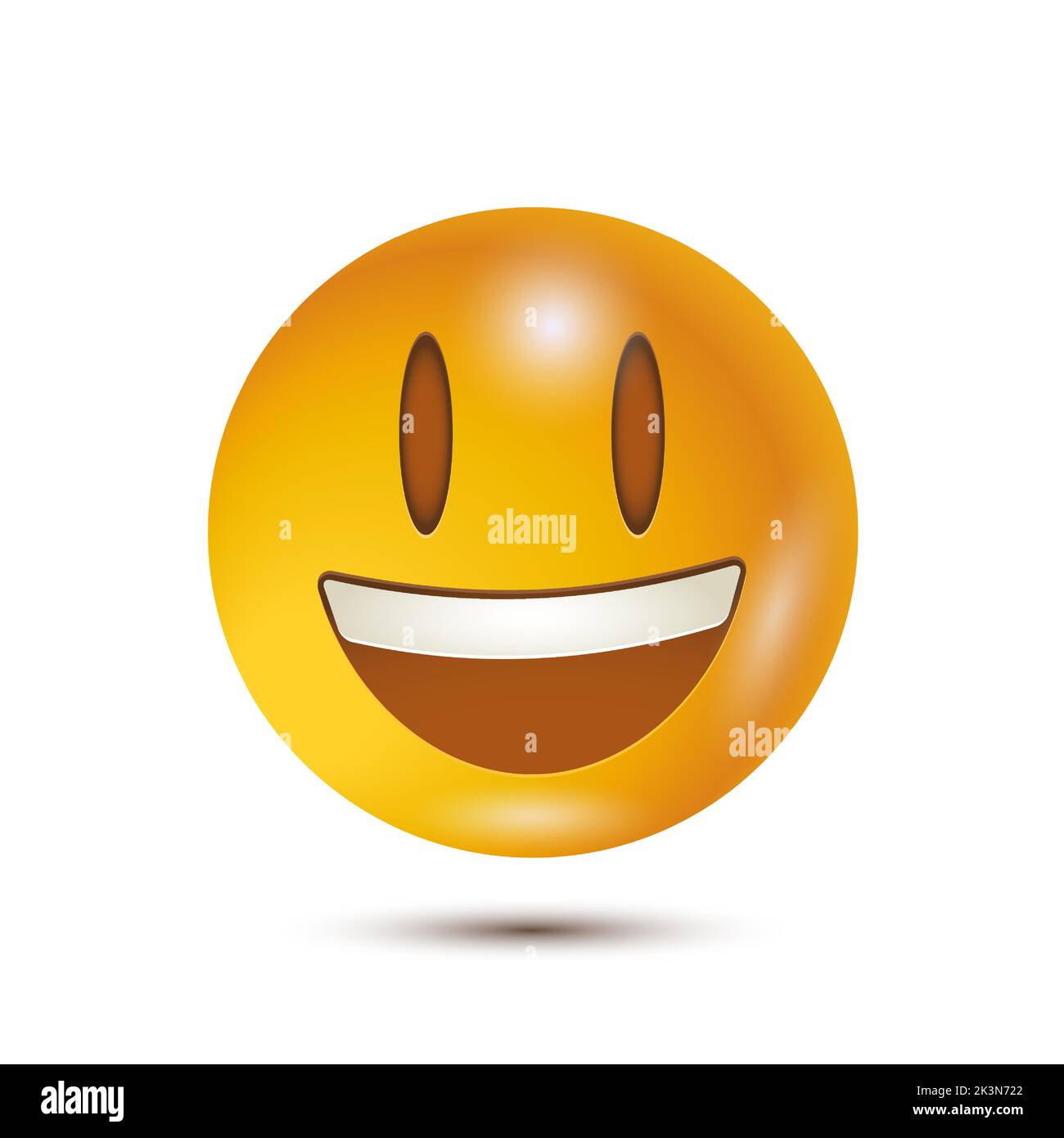 Grinning face with big eyes. funny yellow emoticon. realistic emoticon ...