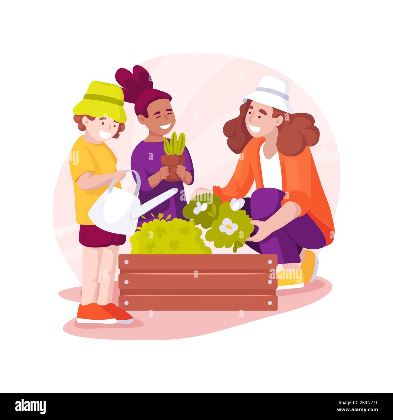 Growing garden isolated cartoon vector illustration Stock Vector Image ...