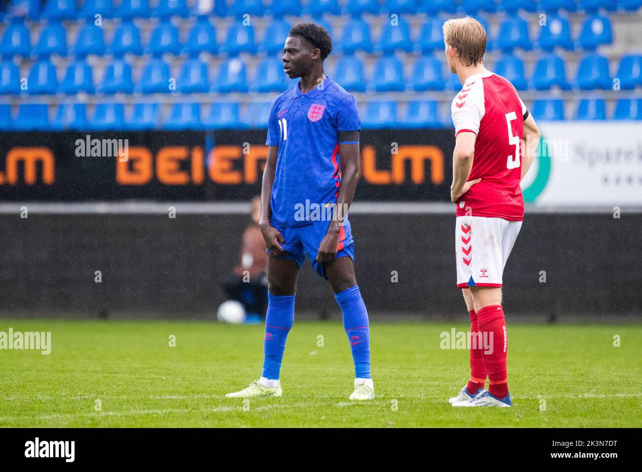 Hobro, Denmark. 27th Sep, 2022. Omari Forson (11) of England seen ...