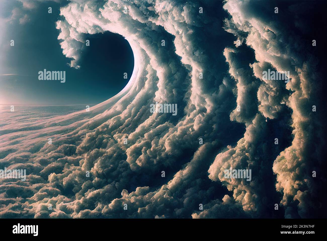 A big wave of clouds, climate change Stock Photo - Alamy