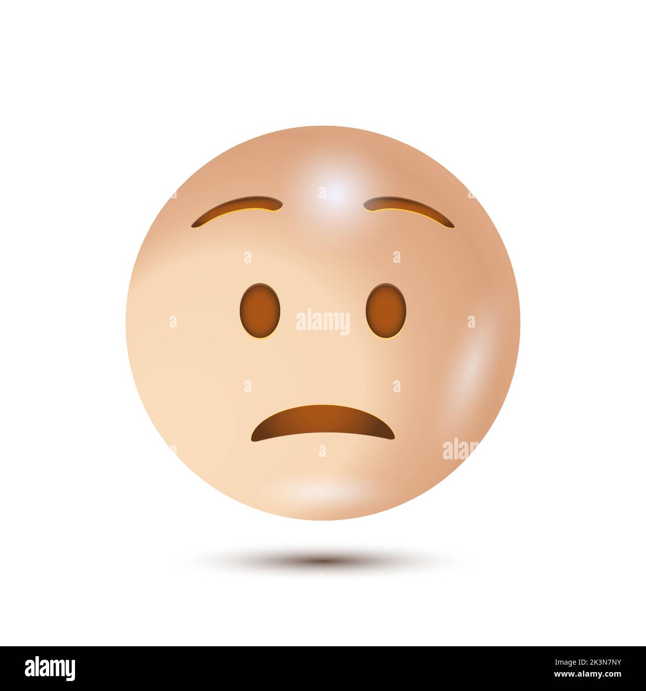 Frowning face. Megafrown, disappointment. 3D stylized vector icon ...