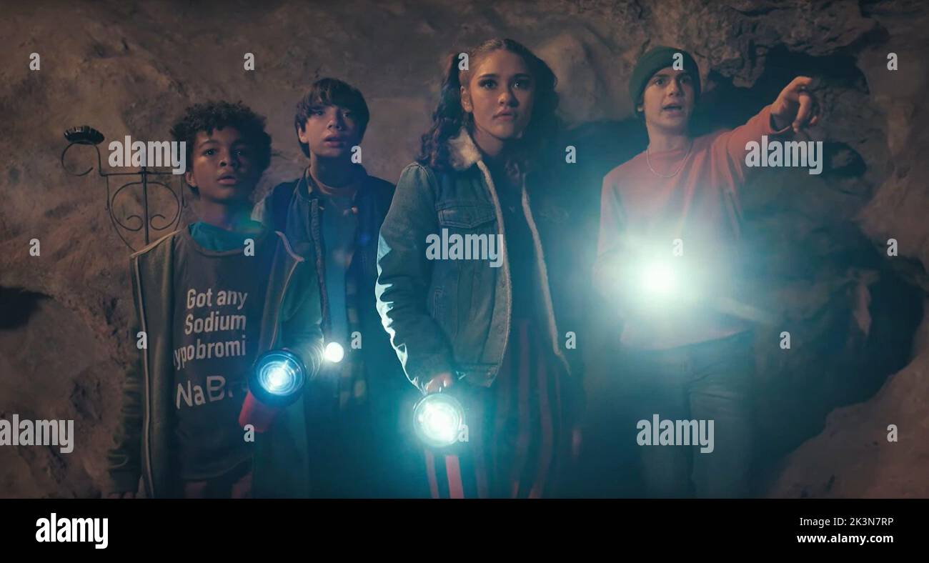 SPIRIT HALLOWEEN, from left: Jaiden J. Smith, Donovan Colan, Marissa Reyes, Dylan Martin Frankel ...