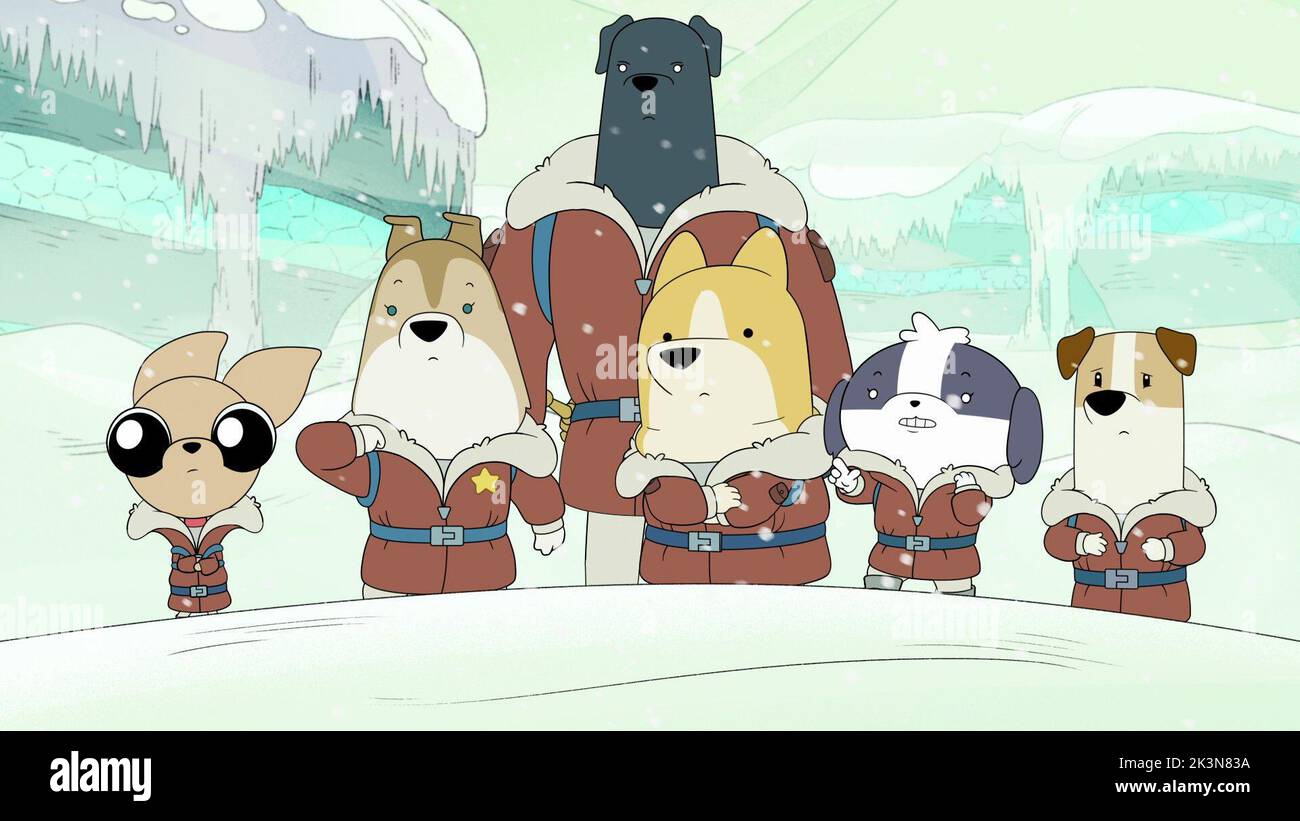 DOGS IN SPACE, from left: Chonies (inside, voice: David Lopez), Stella ...