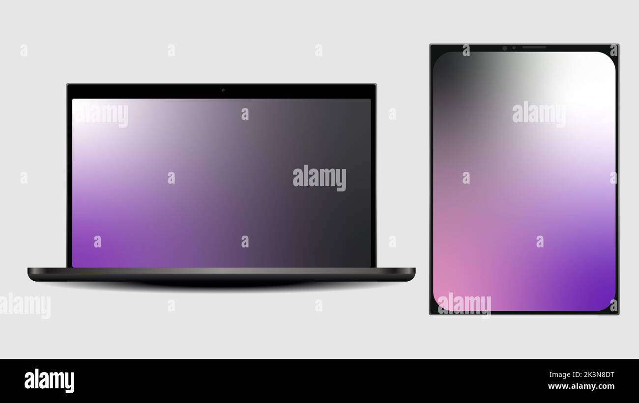 Computer display with blank screen. Modern computer display isolated. Screen with black screen ...