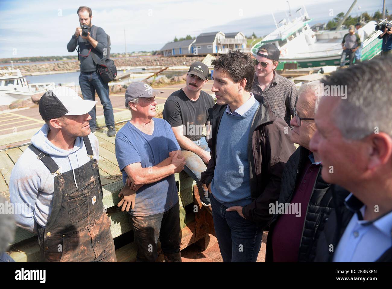 Canada, September 27, 2022, Prime Minister Justin Trudeau speaks with ...