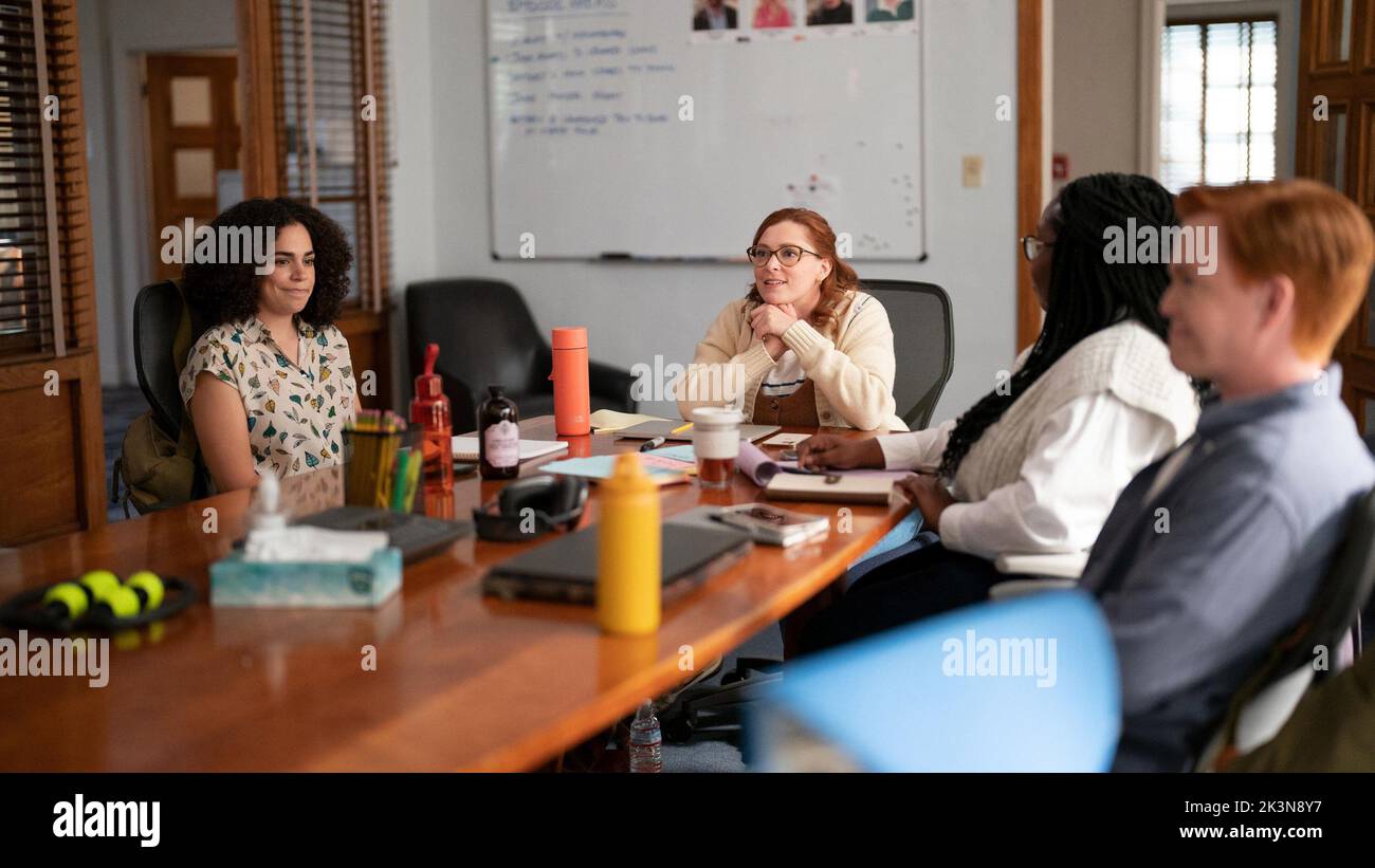 REBOOT, from left: Kimia Behpoornia, Rachel Bloom, Korama Danquah, Dan ...