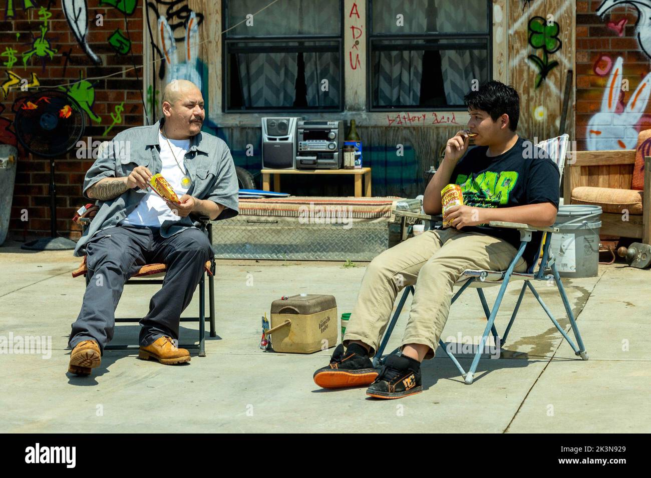 RESERVATION DOGS, from left: Nathan 'Dogg Face' Apodaca, Lane Factor ...