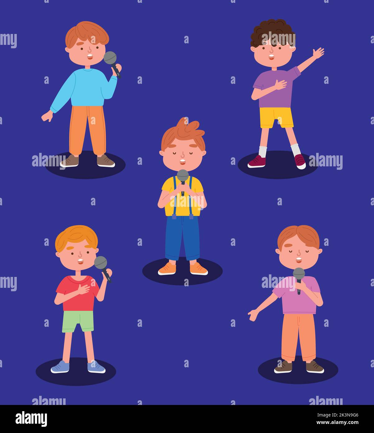 boys singing icon set Stock Vector Image & Art - Alamy
