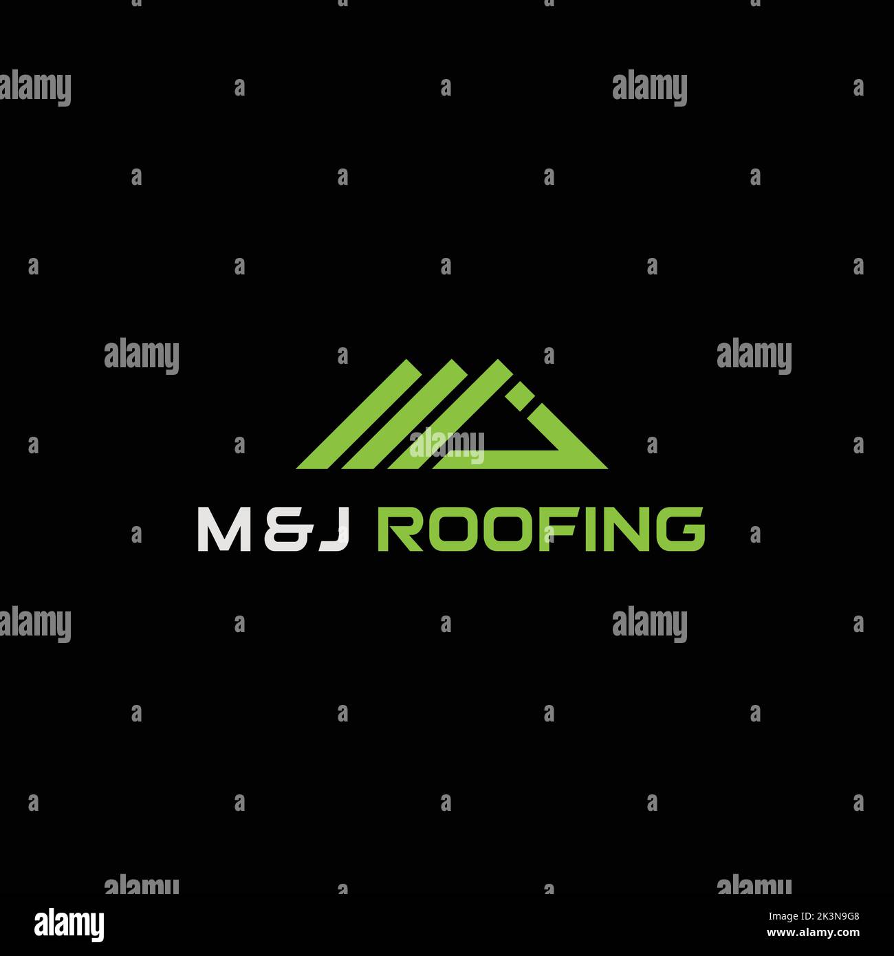 A green design on black background for roofing company logo Stock ...