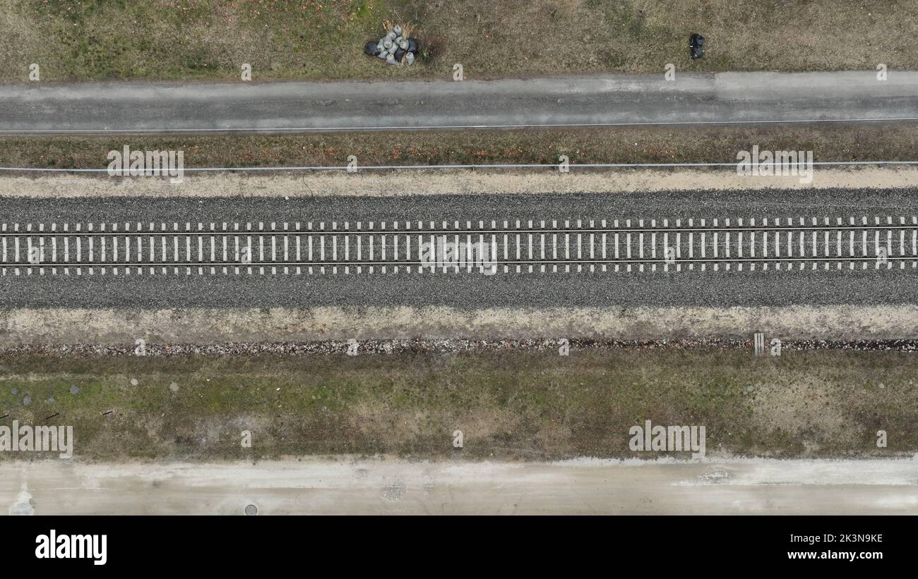 Aerial view railway track birds eye hi-res stock photography and images ...