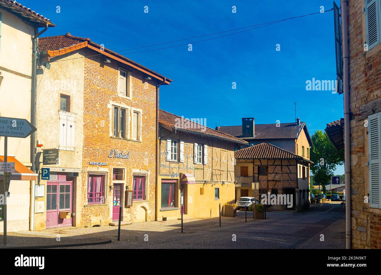 Streets of Saint-Trivier-de-Courtes old town, France Stock Photo - Alamy