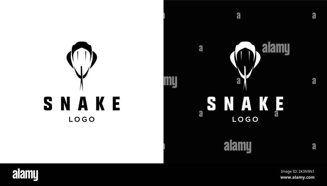 The outline of a snake isolated on bicolored background. Logo design ...