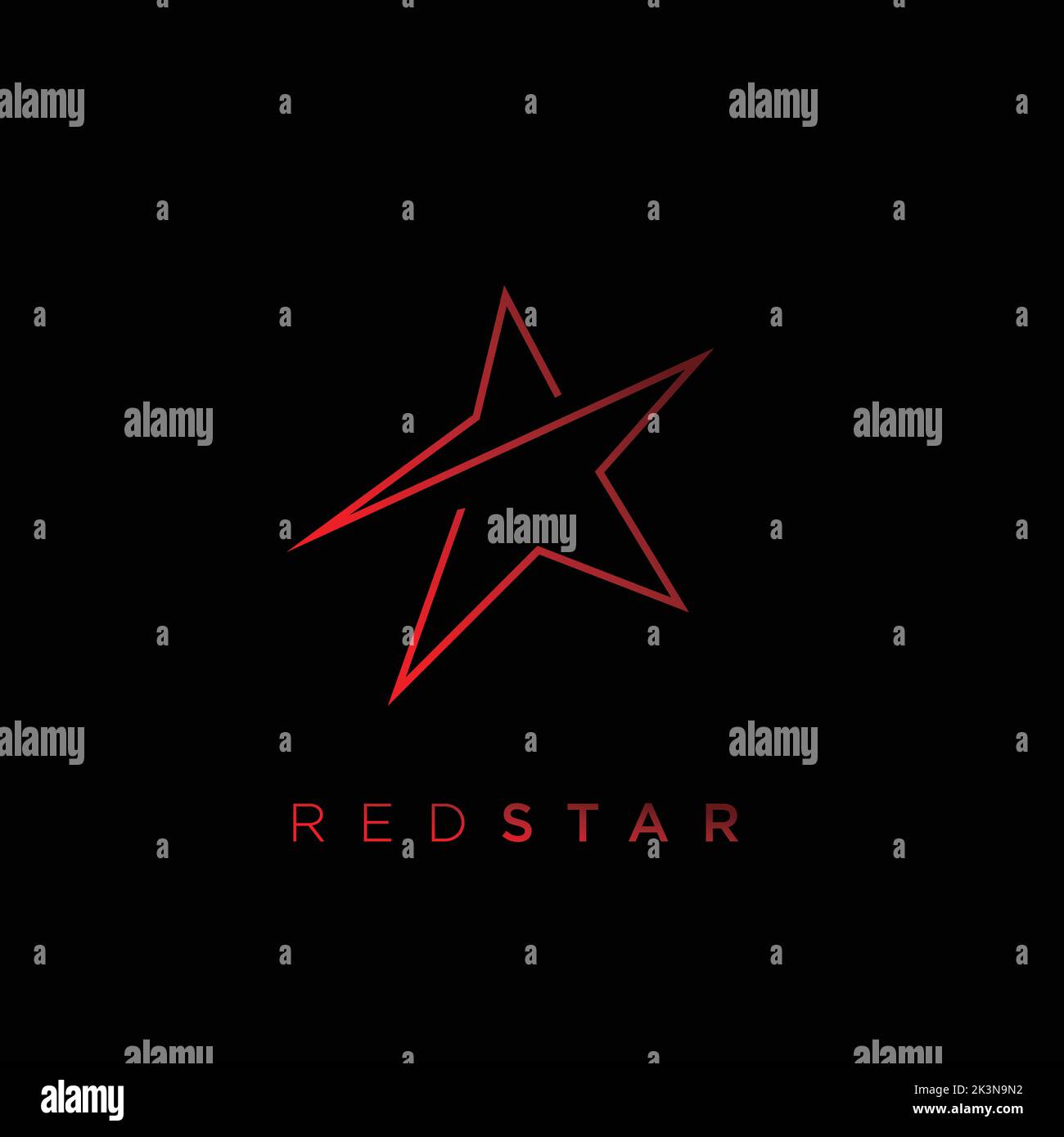 A red star logo design drawing with editable text "Redstar" on the dark background Stock Vector ...
