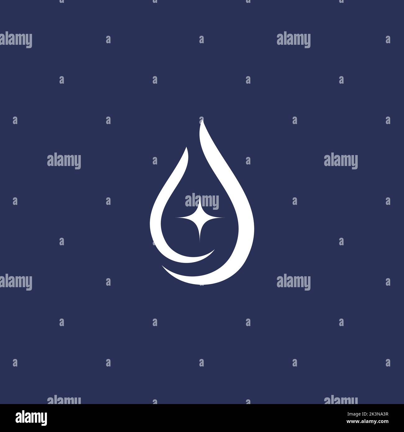 A vector of logo design with pure water drop isolated in blue ...