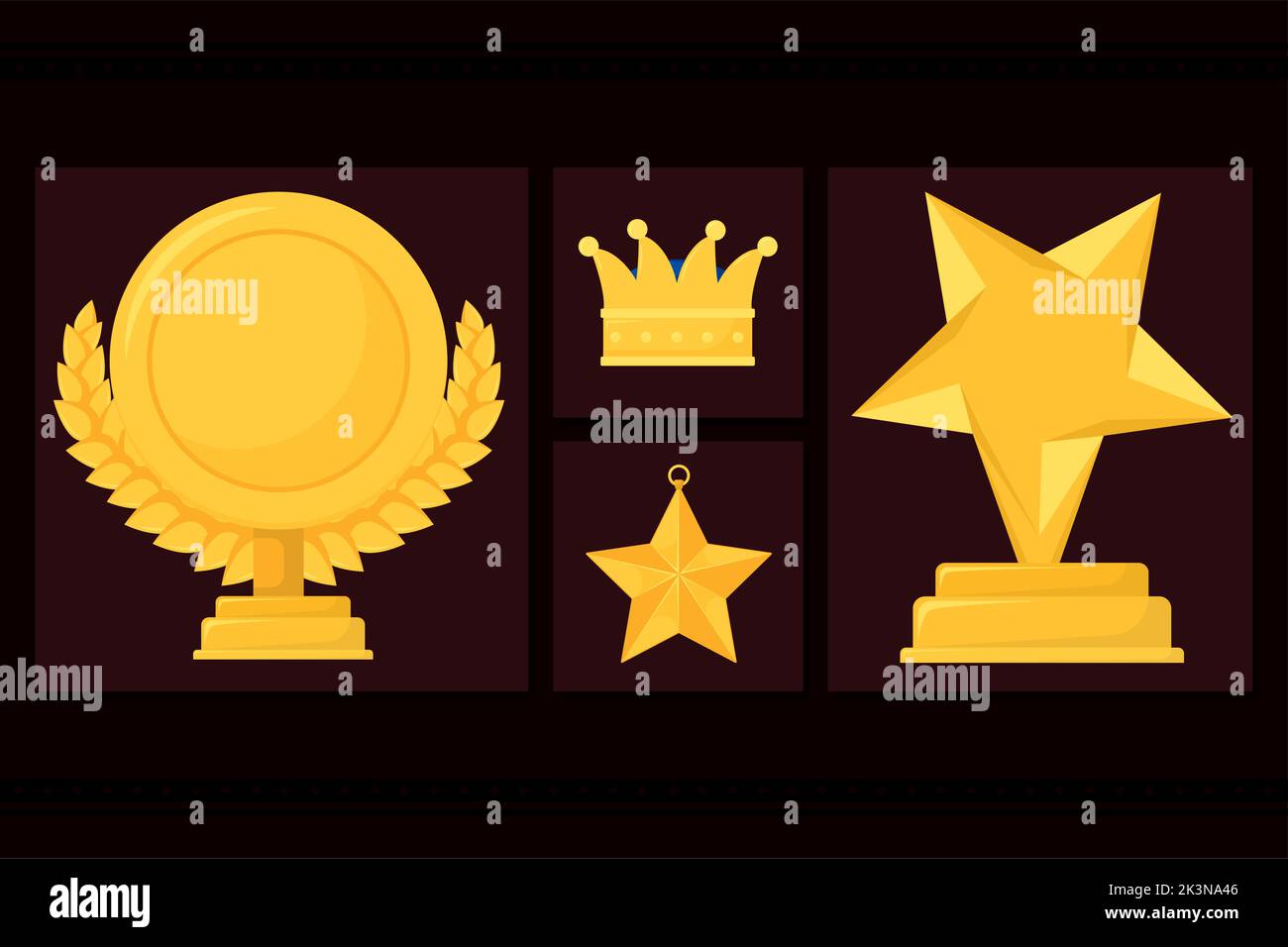 golden prizes icon set Stock Vector Image & Art - Alamy