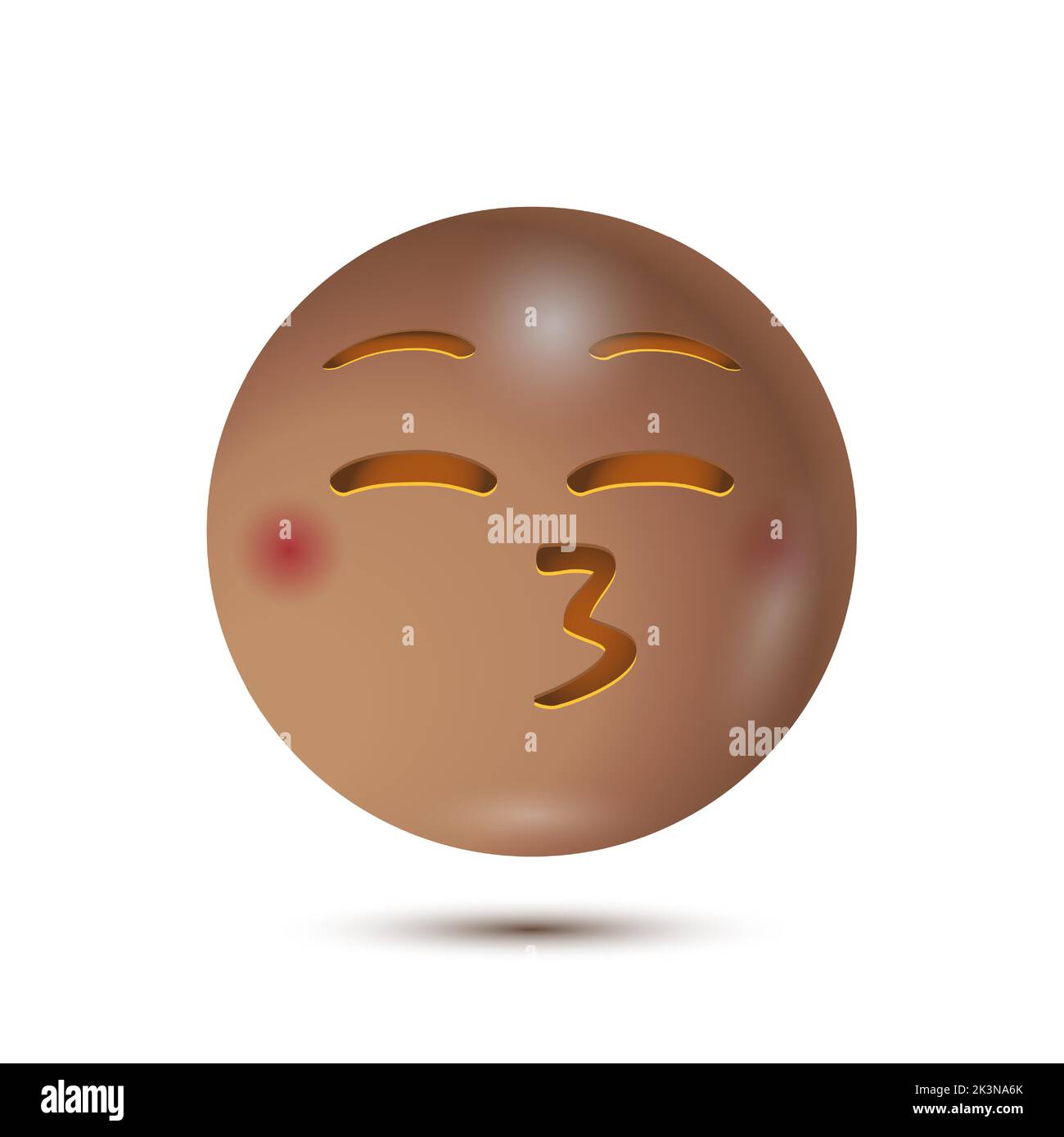 Kissing closed eyes. funny yellow emoticon. emoji. Isolated 3D. for ...