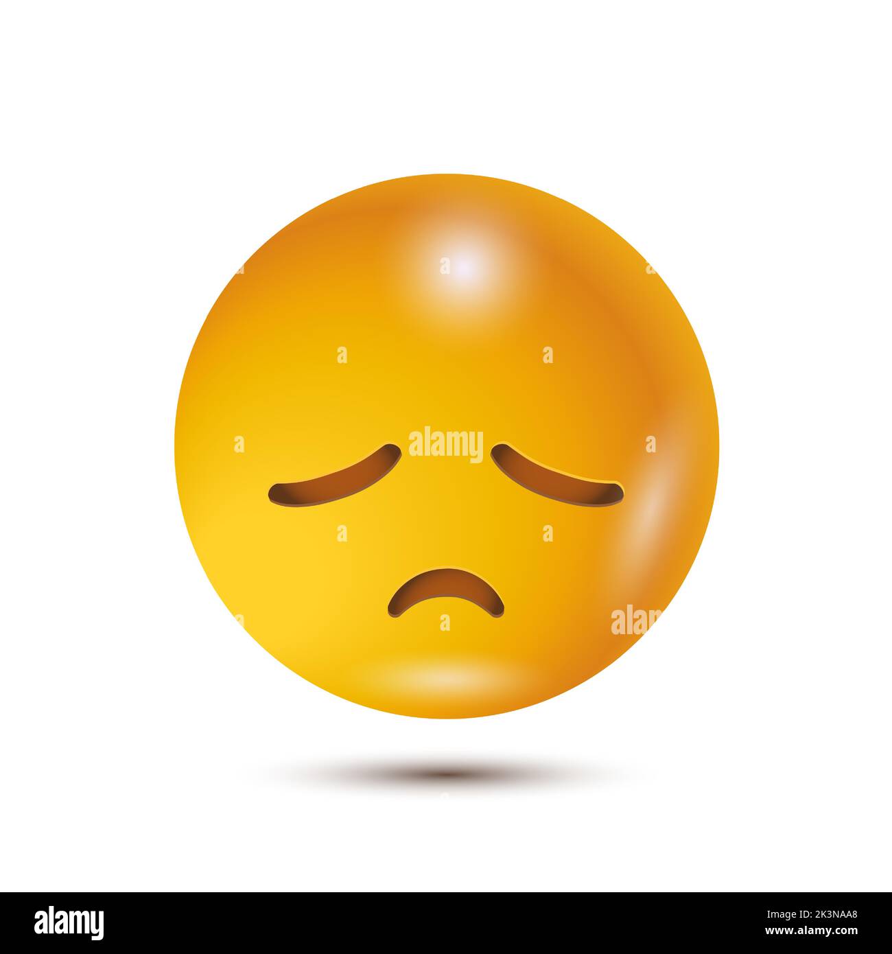 Sad, sad face, sorrowful. 3D stylized vector icon. realistic emoticon ...