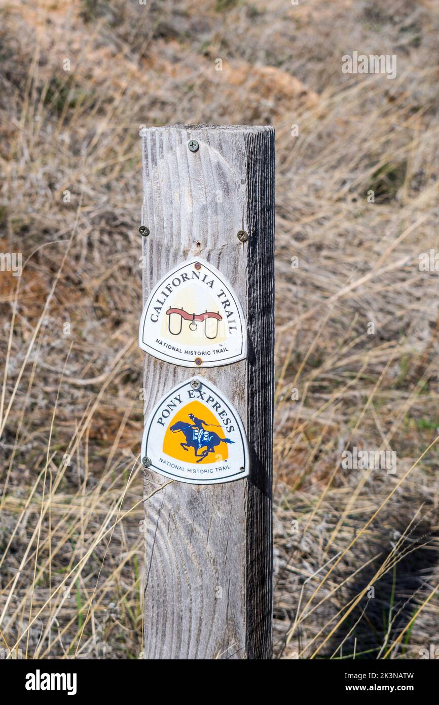 A description board in Scotts Bluffs National Monument, Nebraska Stock ...
