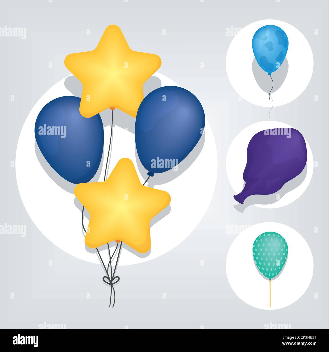 party balloons icon set Stock Vector Image & Art - Alamy