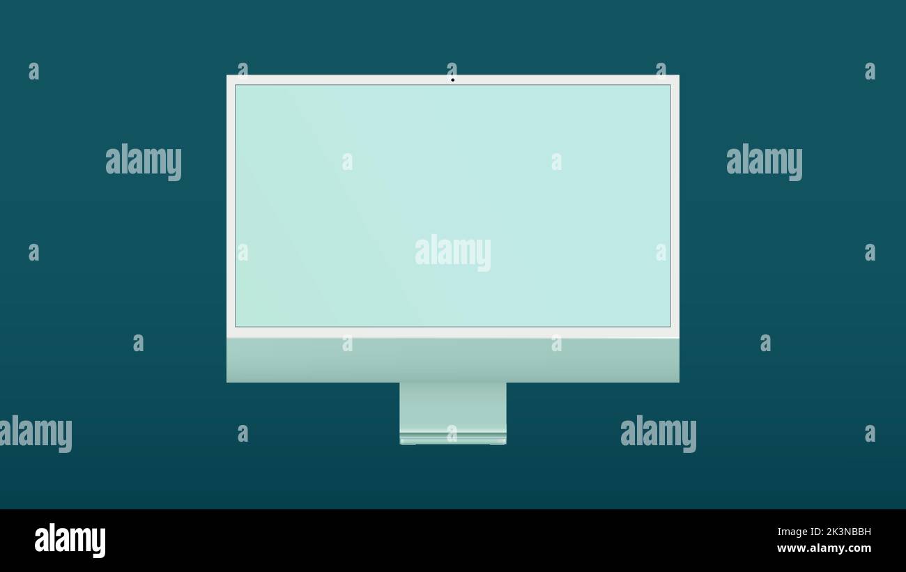 Realistic computer screen mockup. Computer display isolated. Screen vector mockup. Modern ...