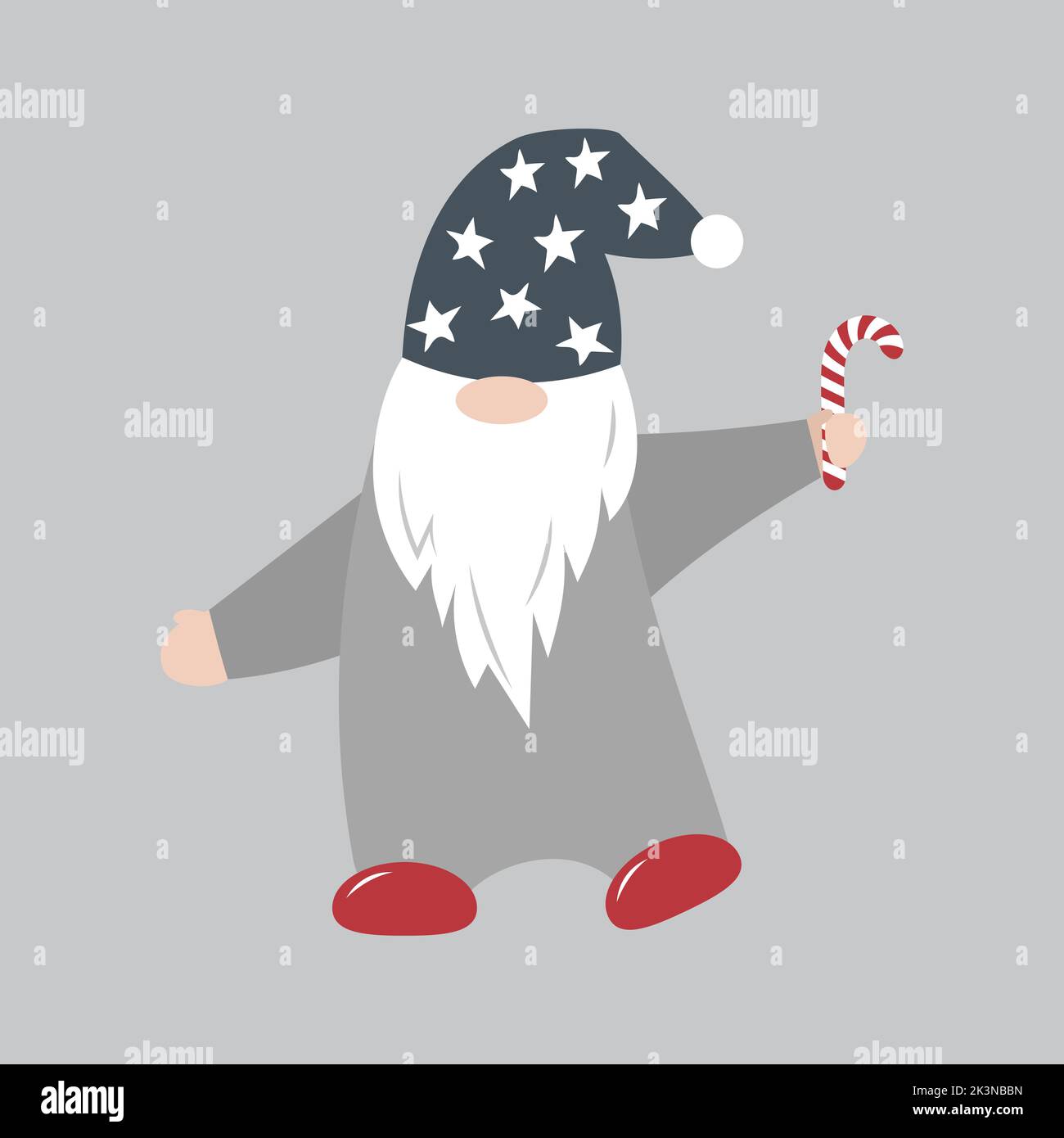 Cute little gnome with a candy in his hand. Vector isolated clipart ...