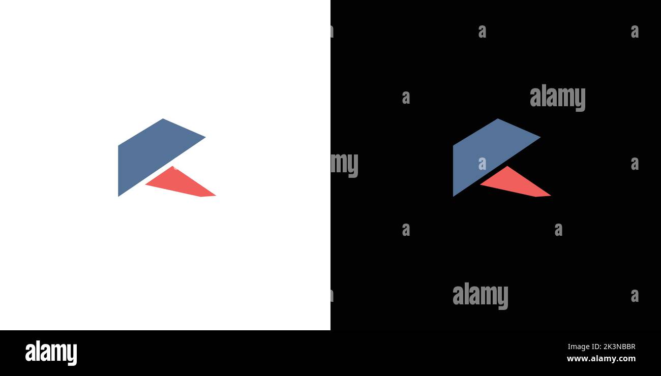 A set of a creative pink and blue symbol brand logo on black and white ...