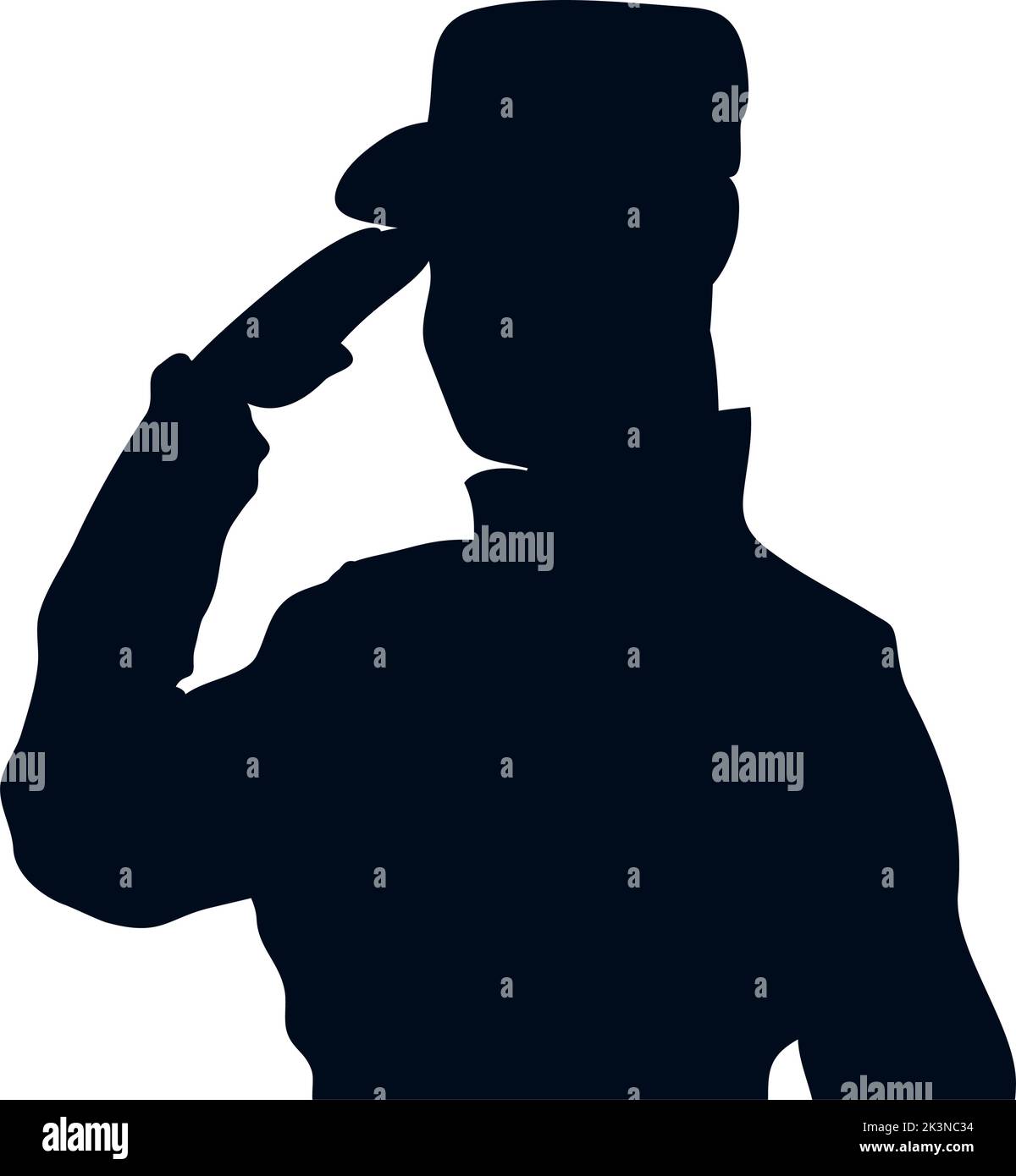 Officer military silhouette usa Cut Out Stock Images & Pictures - Alamy