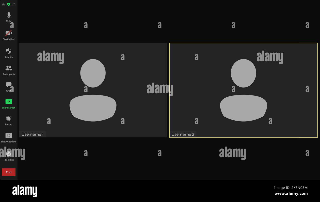 Online video call interface template with user icon. User web video ...