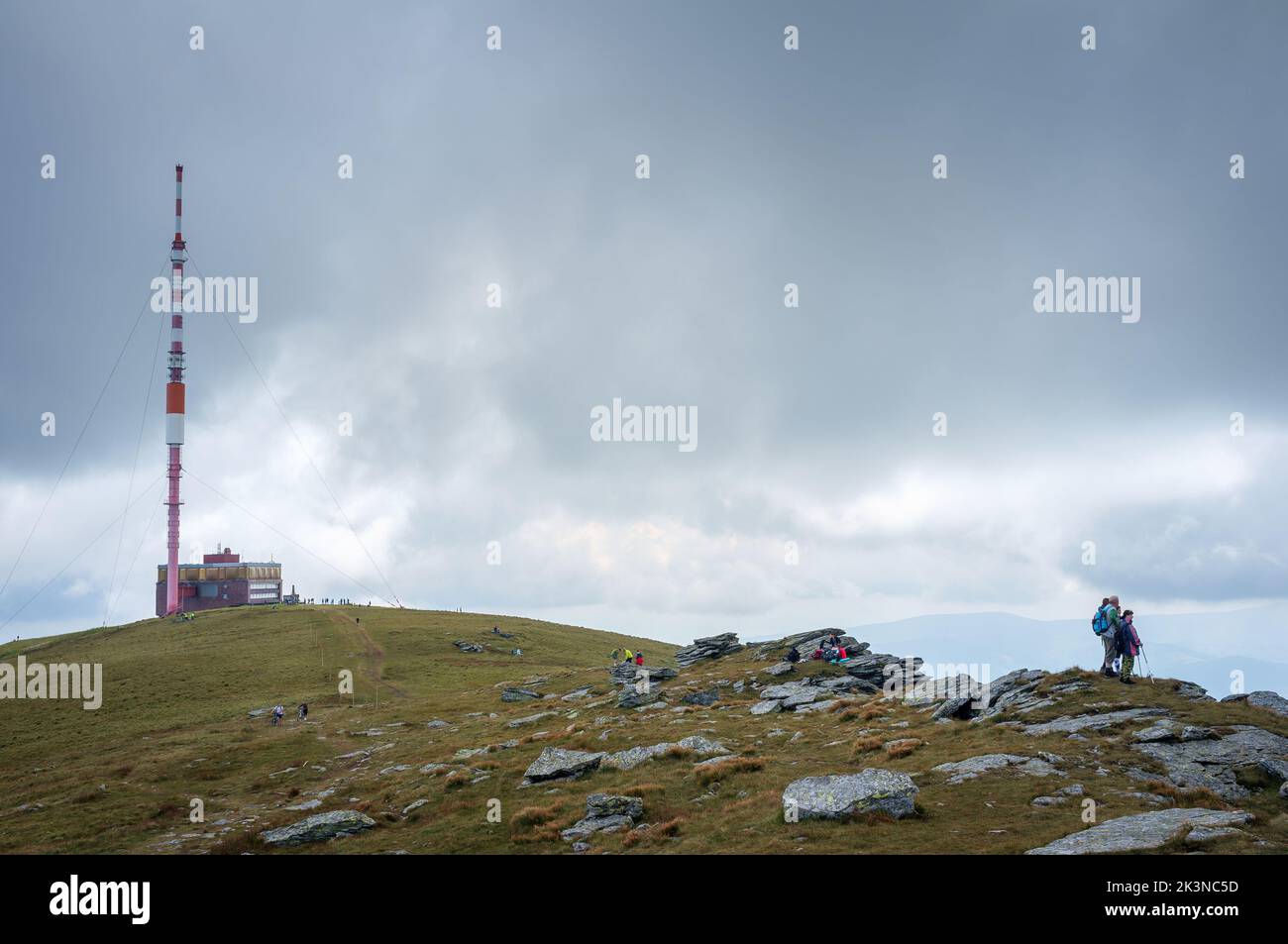 The tower transmitter on top of Kralova Hola mountain in Slovakia Stock ...