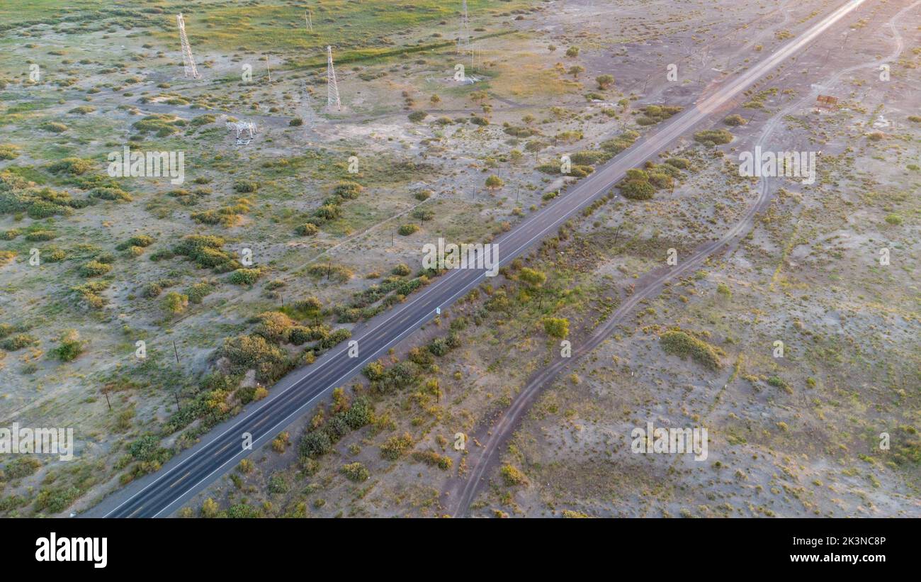 Highway going through fields hi-res stock photography and images - Alamy