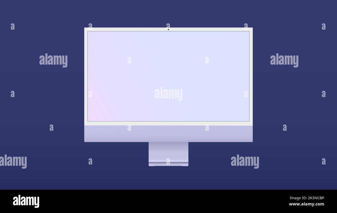 Realistic computer monitor with blank screen. Screen computer monitor. Computer realistic mockup ...