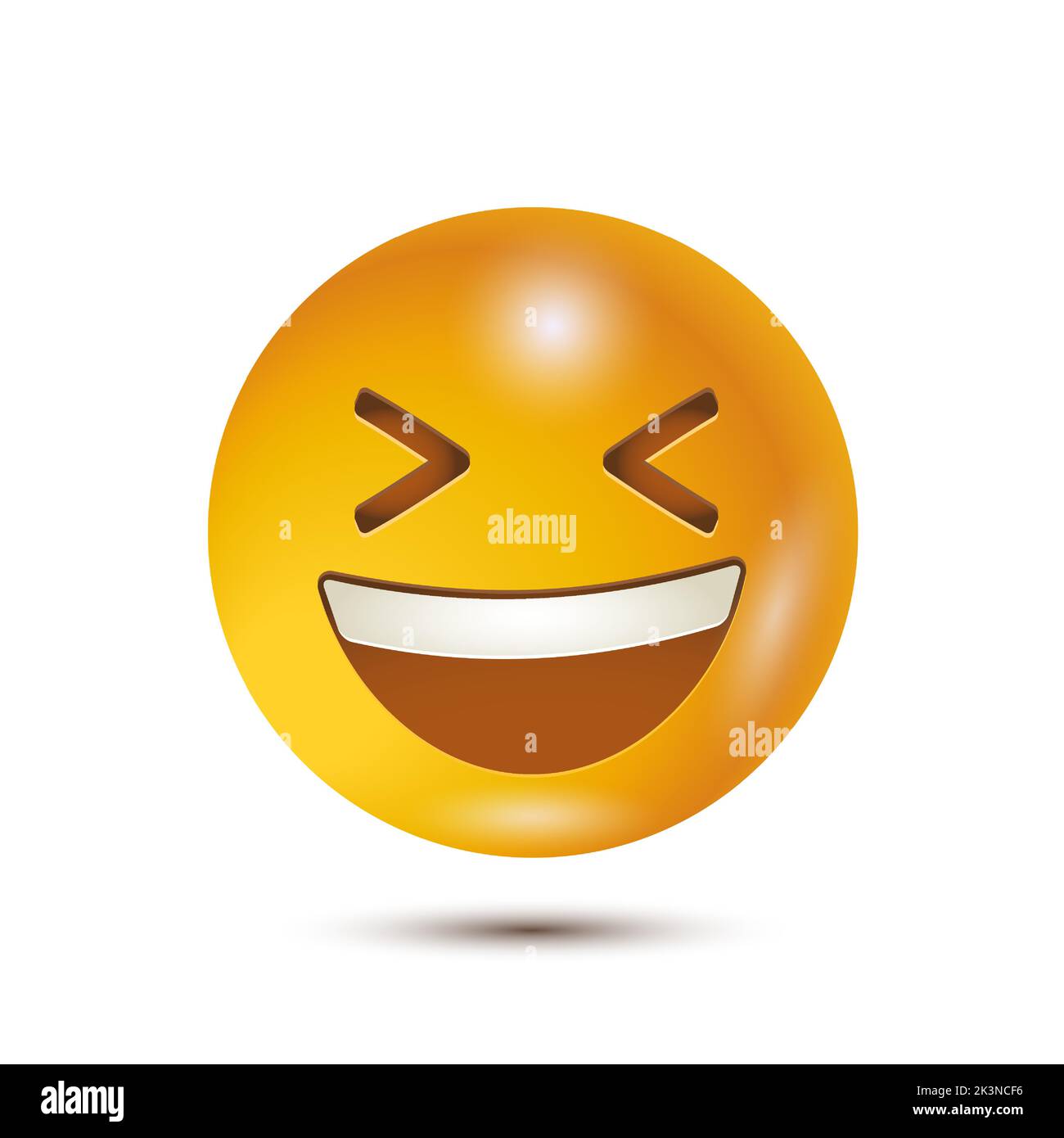 Grinning squinting face. 3D stylized vector icon. realistic emoticon ...