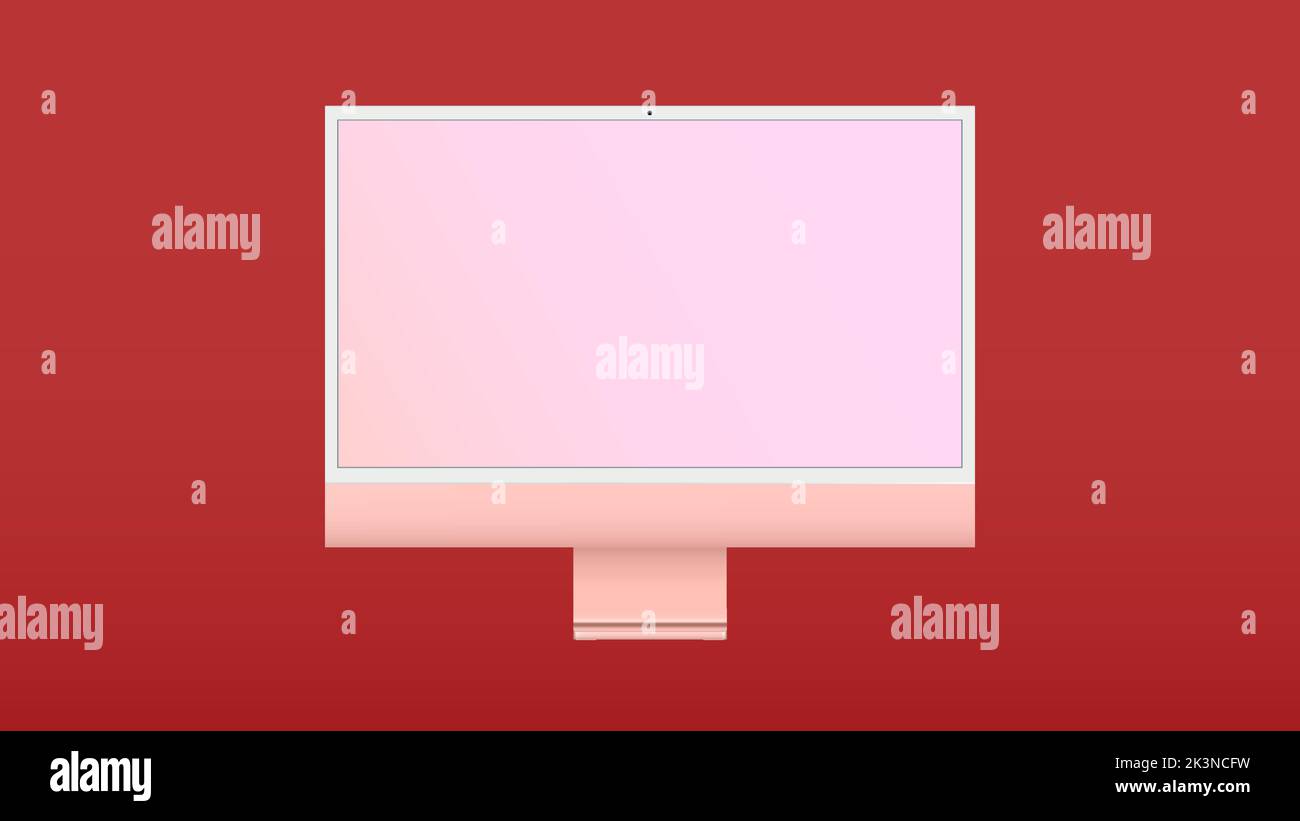 Realistic computer display. Computer display isolated. Computer ...