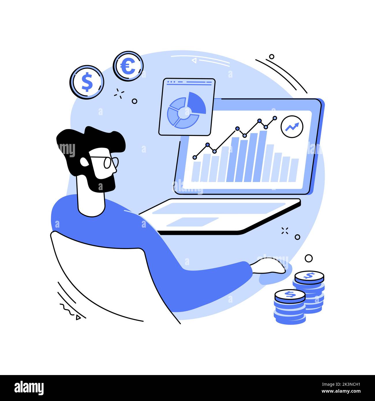 Trading platform isolated cartoon vector illustrations Stock Vector ...