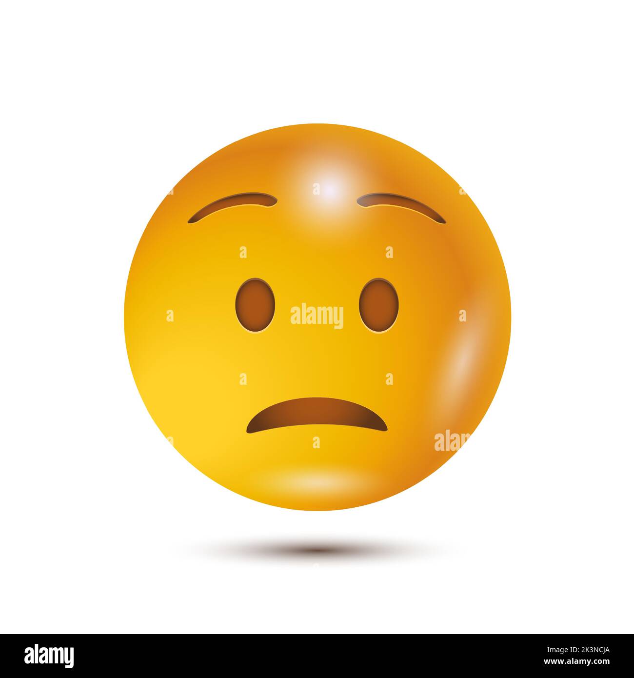 Frowning face. Megafrown, disappointment. 3D stylized vector icon ...
