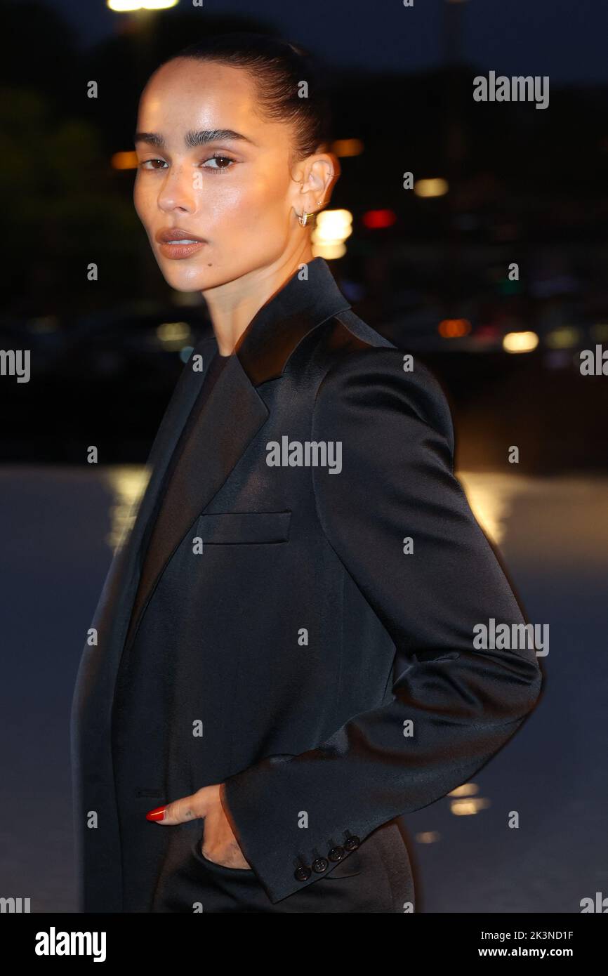 Paris, France, September 27, 2022, Zoe Kravitz attending the Saint ...