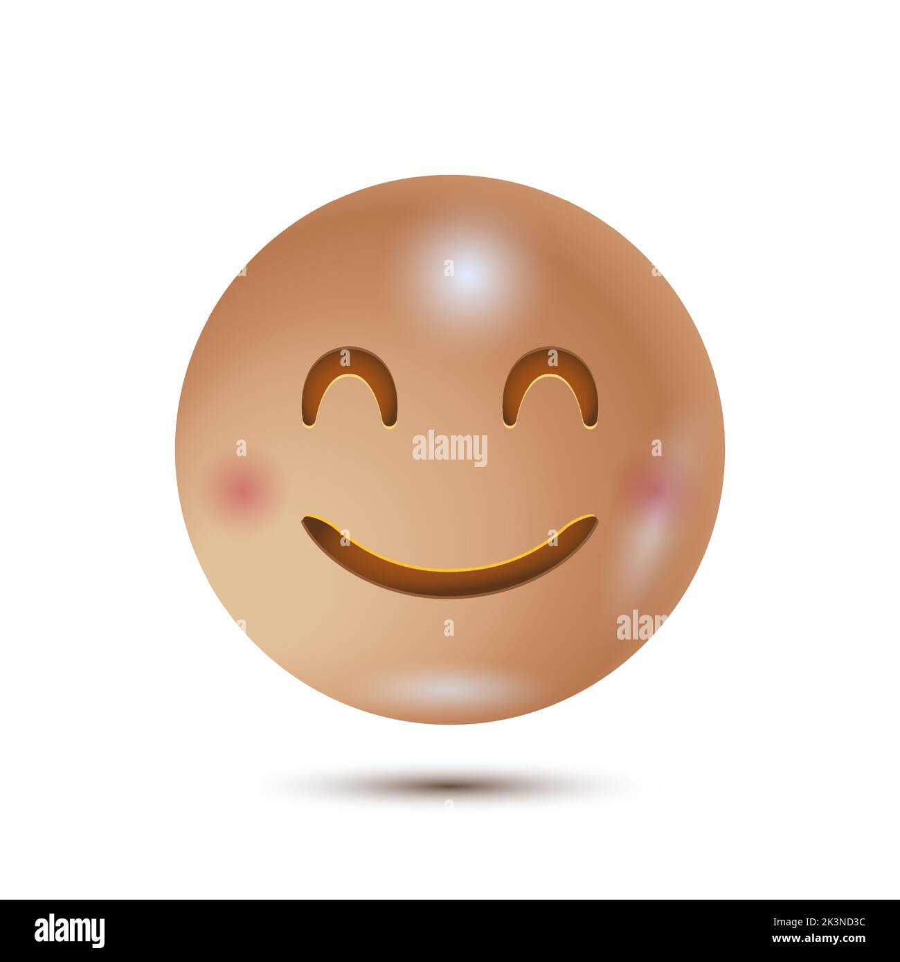 Smile. 3D stylized vector icon. smiling emoticon character design. 3D ...