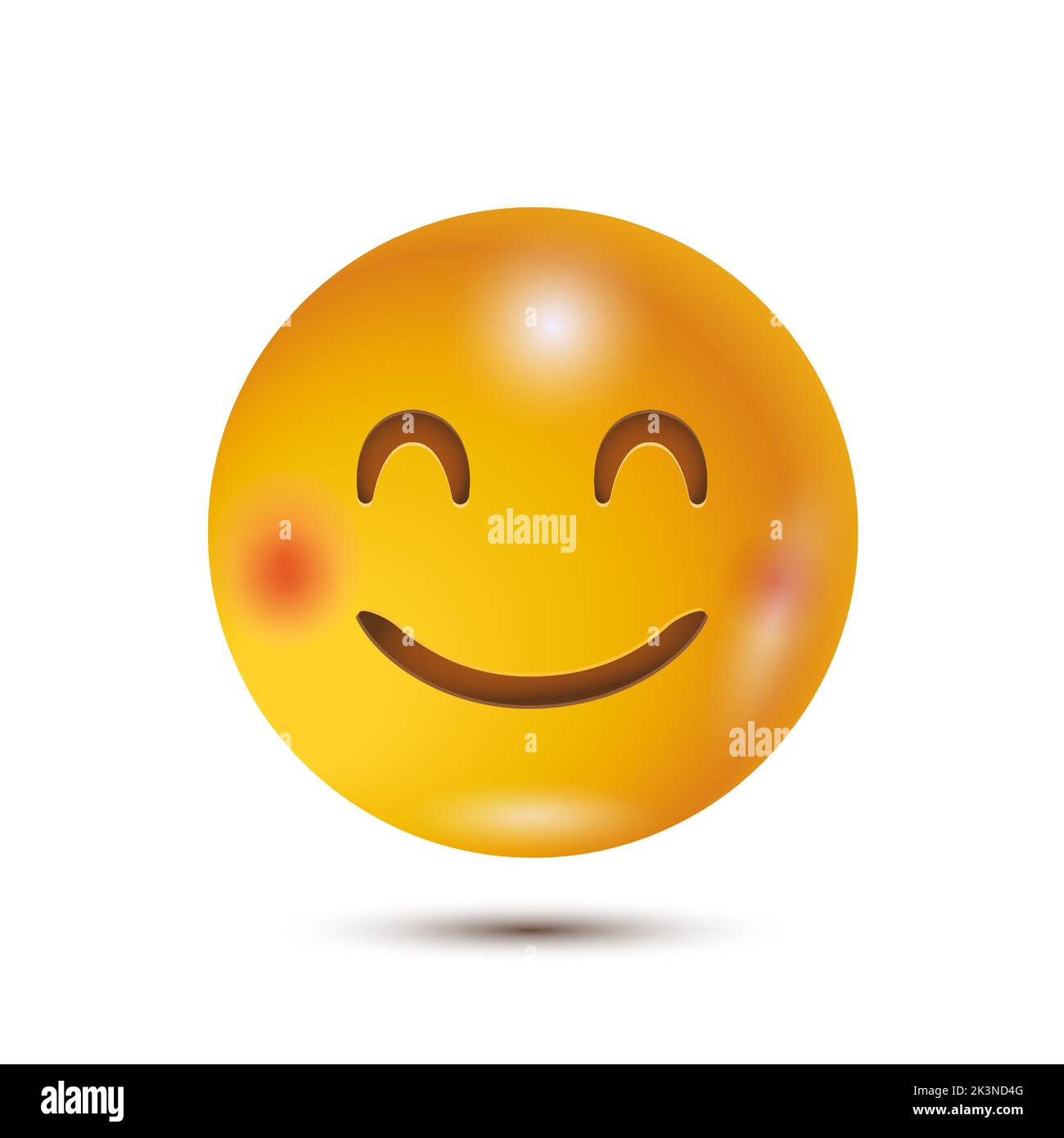 Smile. 3D stylized vector icon. smiling emoticon character design. 3D ...