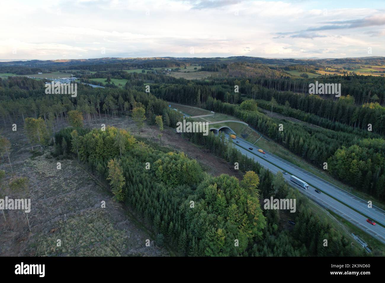 Aerial view ecoduct wildlife hi-res stock photography and images - Alamy