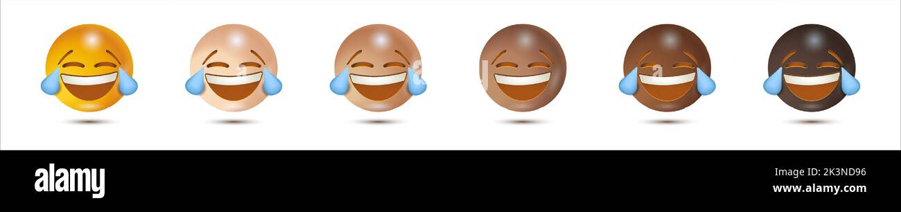 3D Set smiles. Vector illustration. smiling emoticon character design ...
