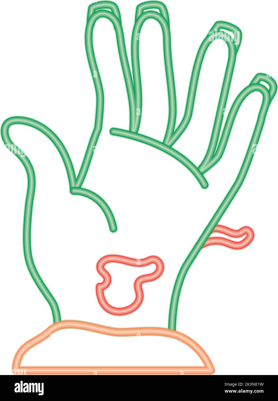 neon zombie hand Stock Vector Image & Art - Alamy