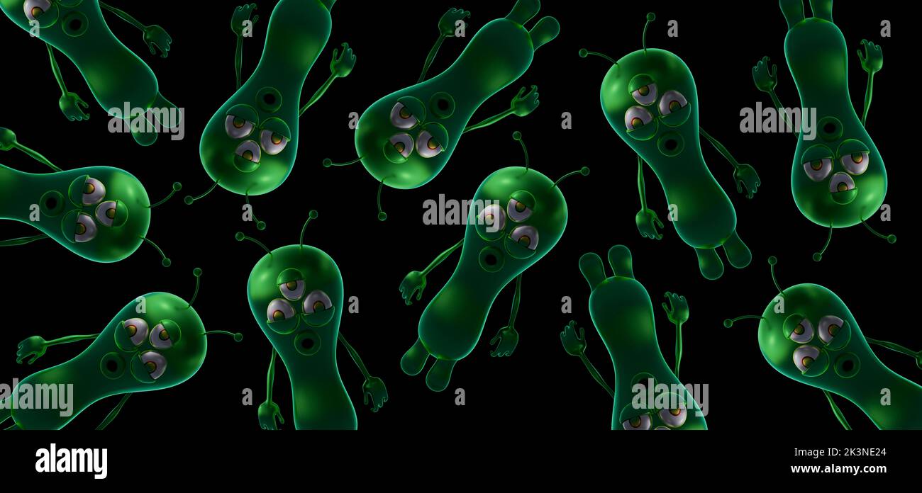 Reflective green Aliens on black background 3d render 3d illustration ...