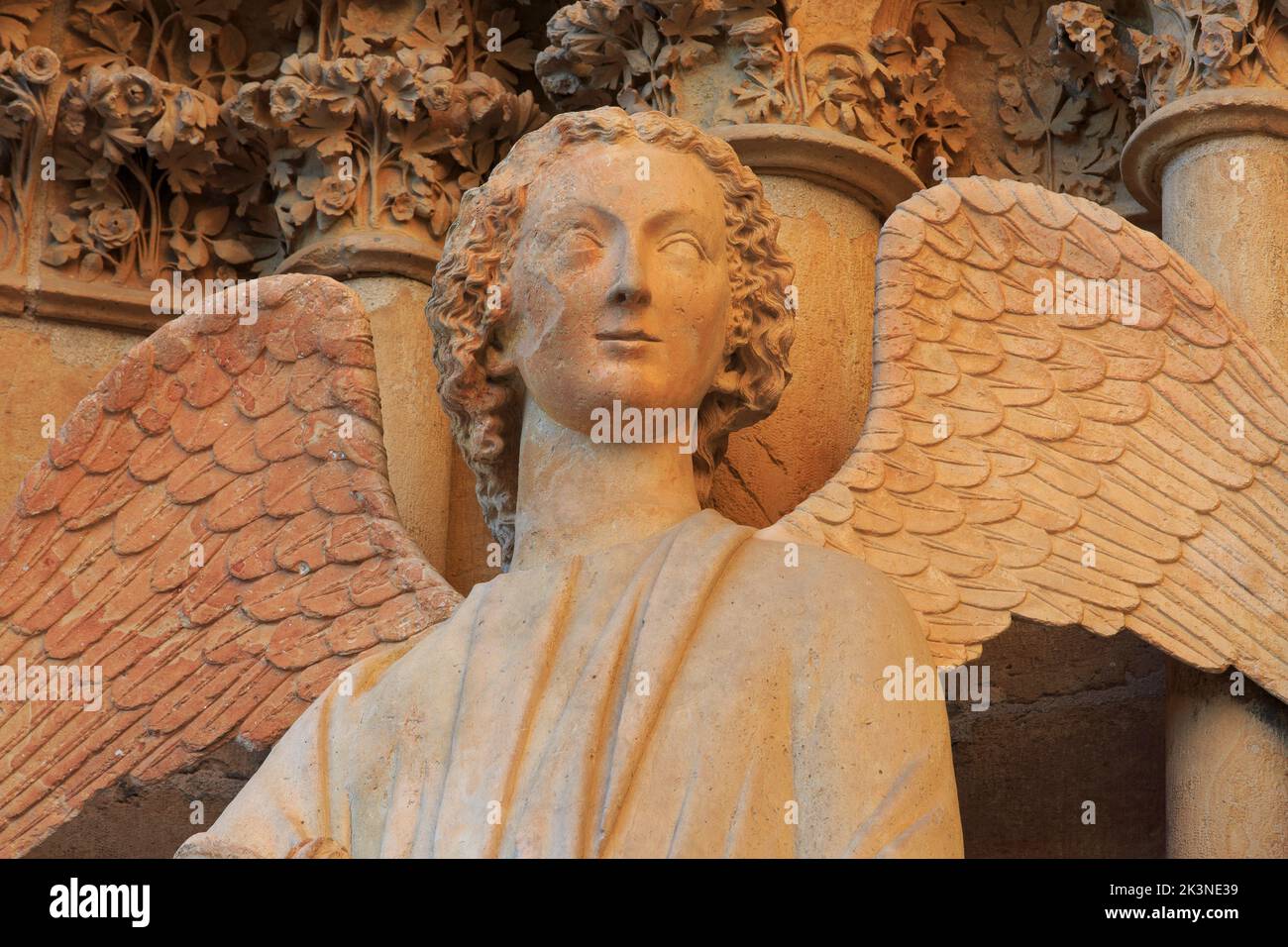 Statue of an angel, carved between 1236-1245, on the north portal of ...