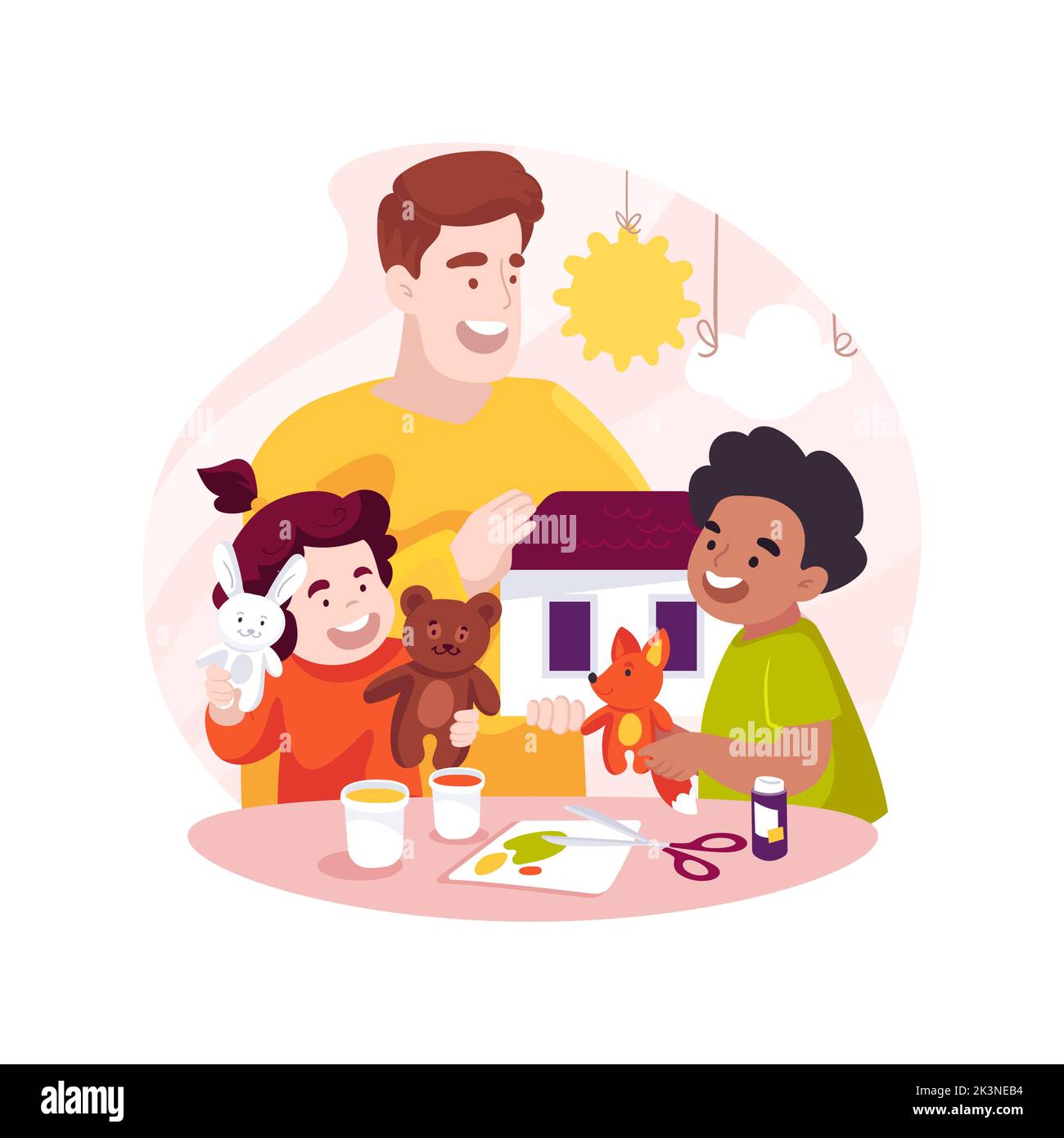 Create homes for toy animal isolated cartoon vector illustration Stock ...