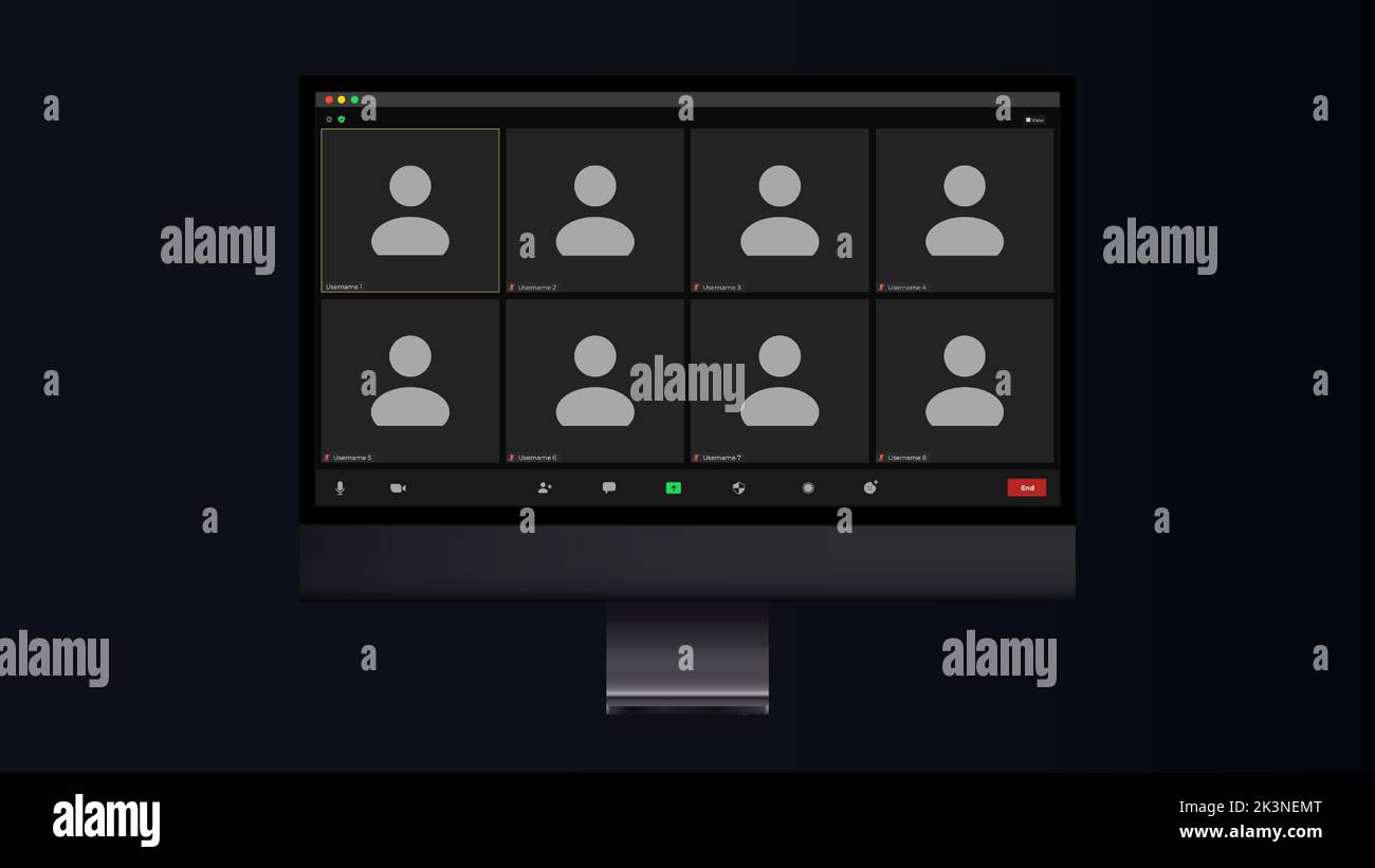 Template video conference user interface, video conference calls window ...