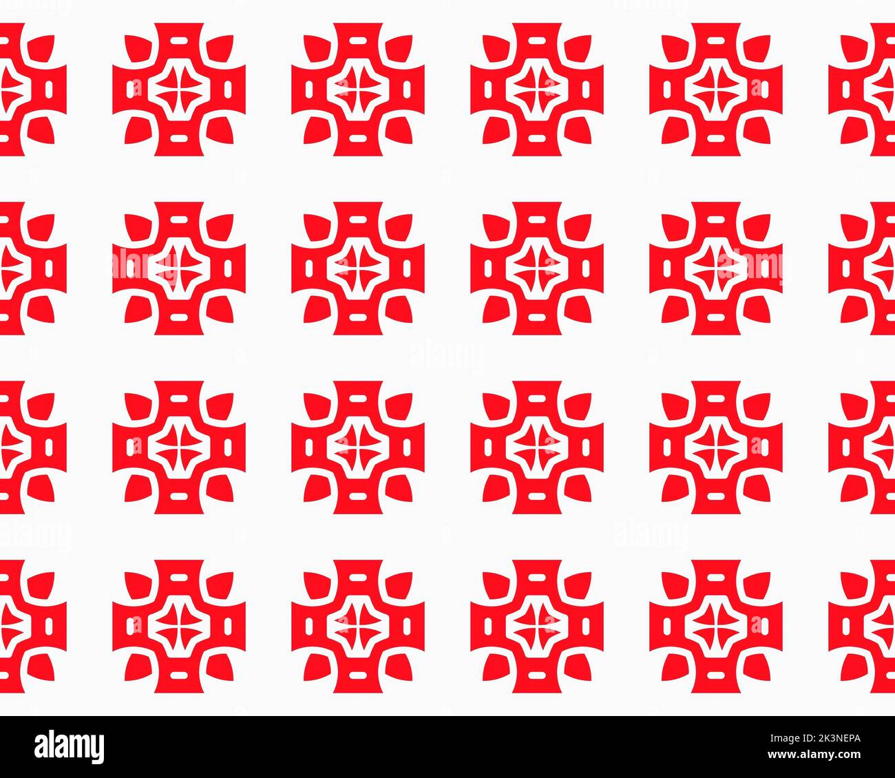 Abstract Red seamless repeat pattern flat style Ornament geometric ...