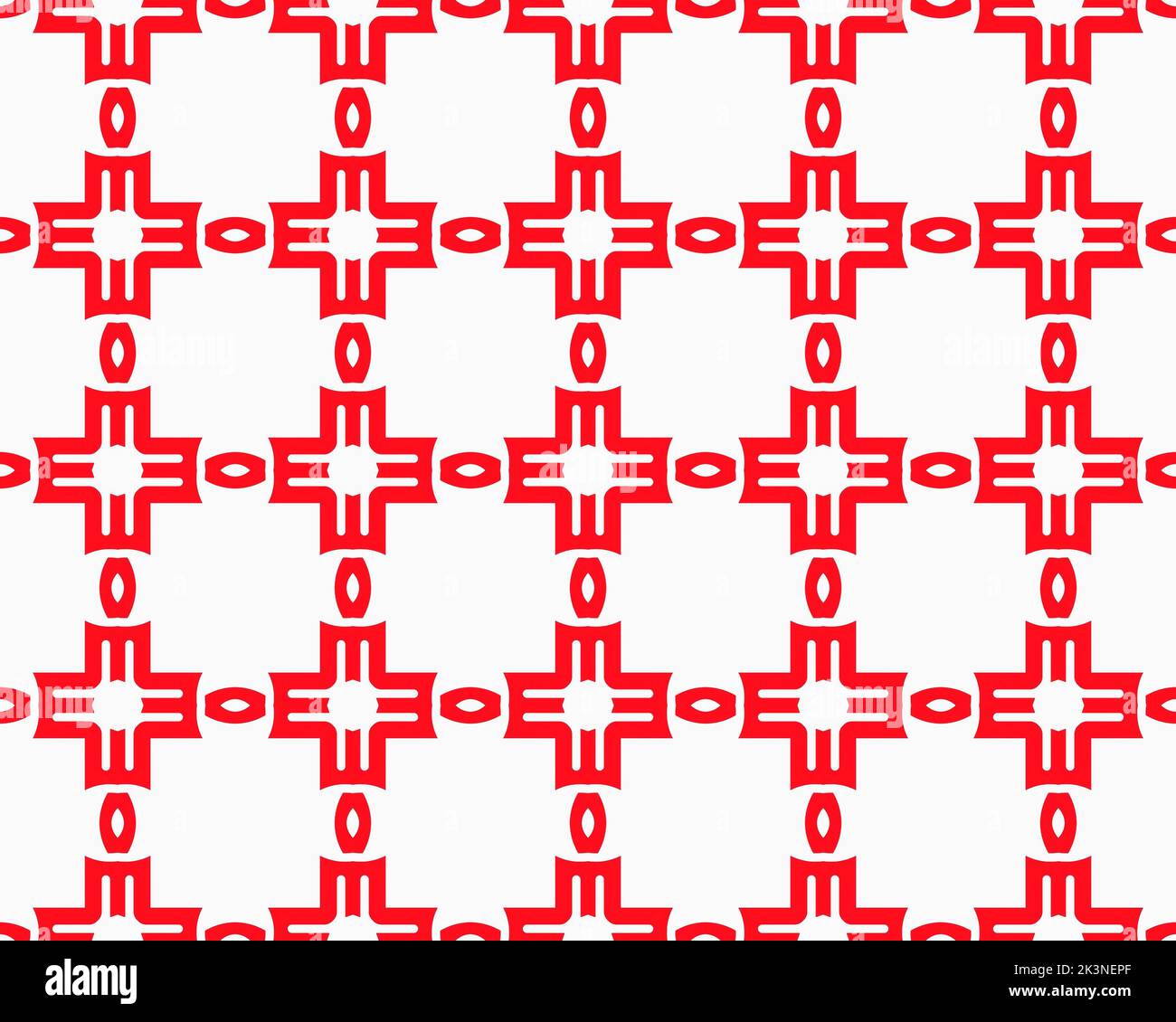 Abstract Red seamless repeat pattern flat style Ornament geometric ...