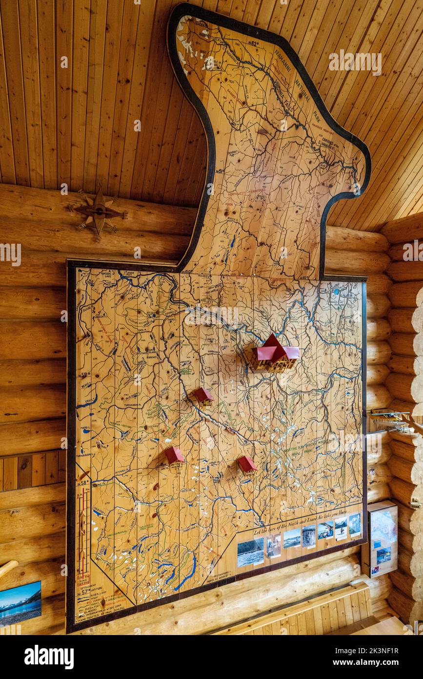 Large hand carved wooden map by Paul Schlogl; Northern Rockies Mountain ...