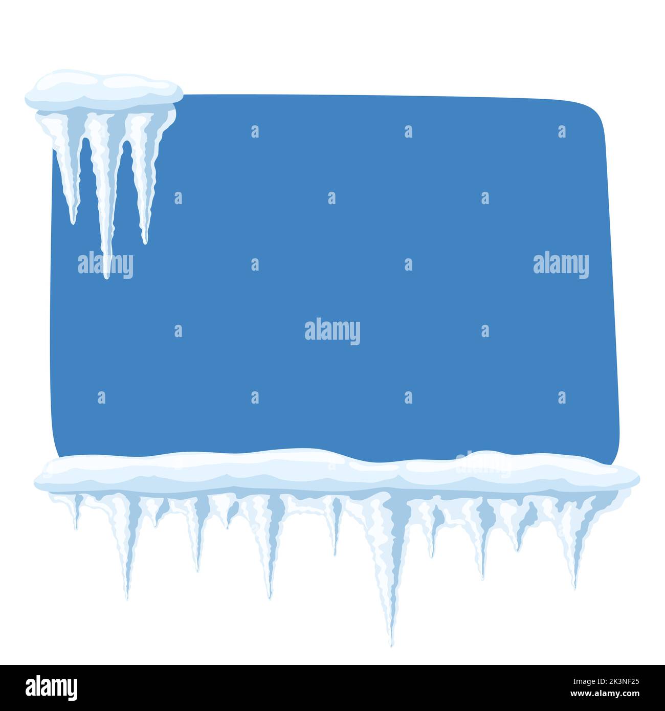 Winter background with icicles. Merry Christmas and Happy New Year card ...